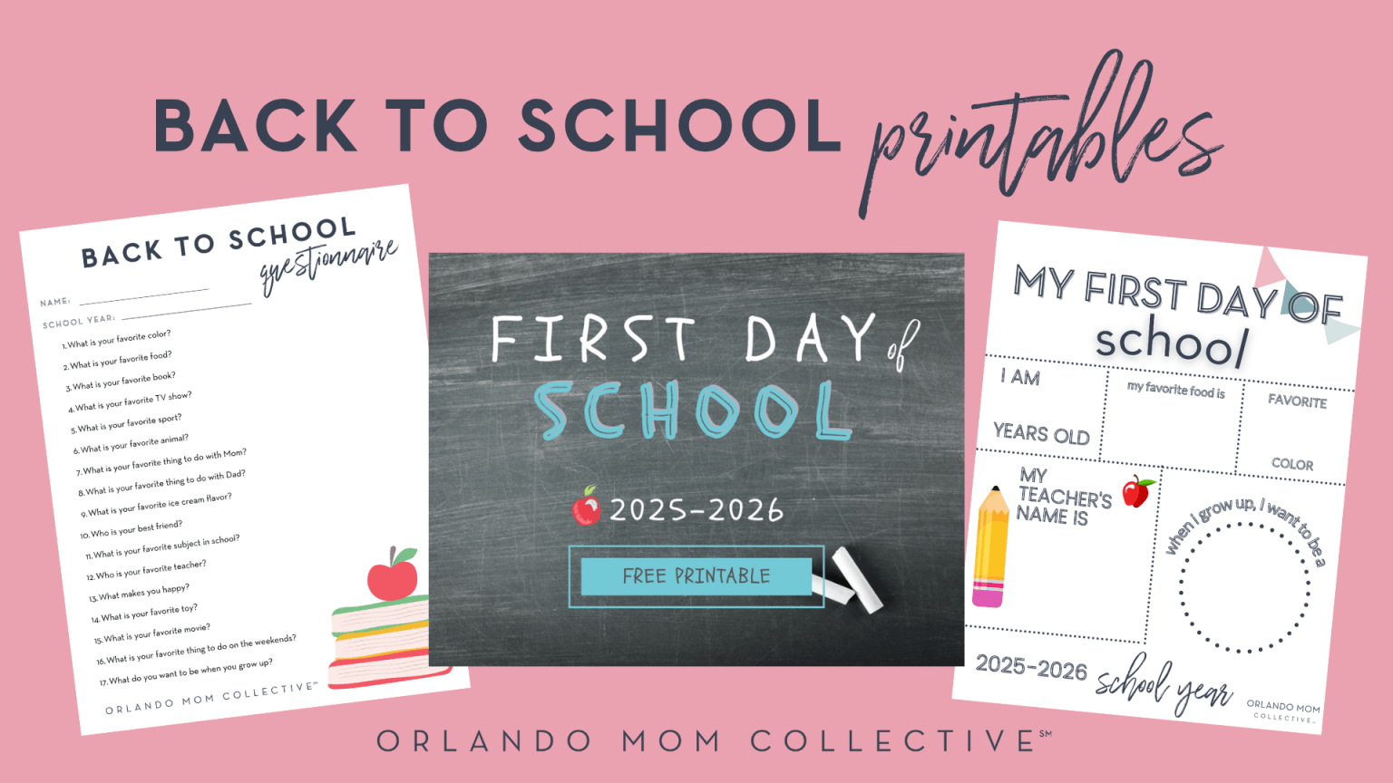 First Day of School Printables!!