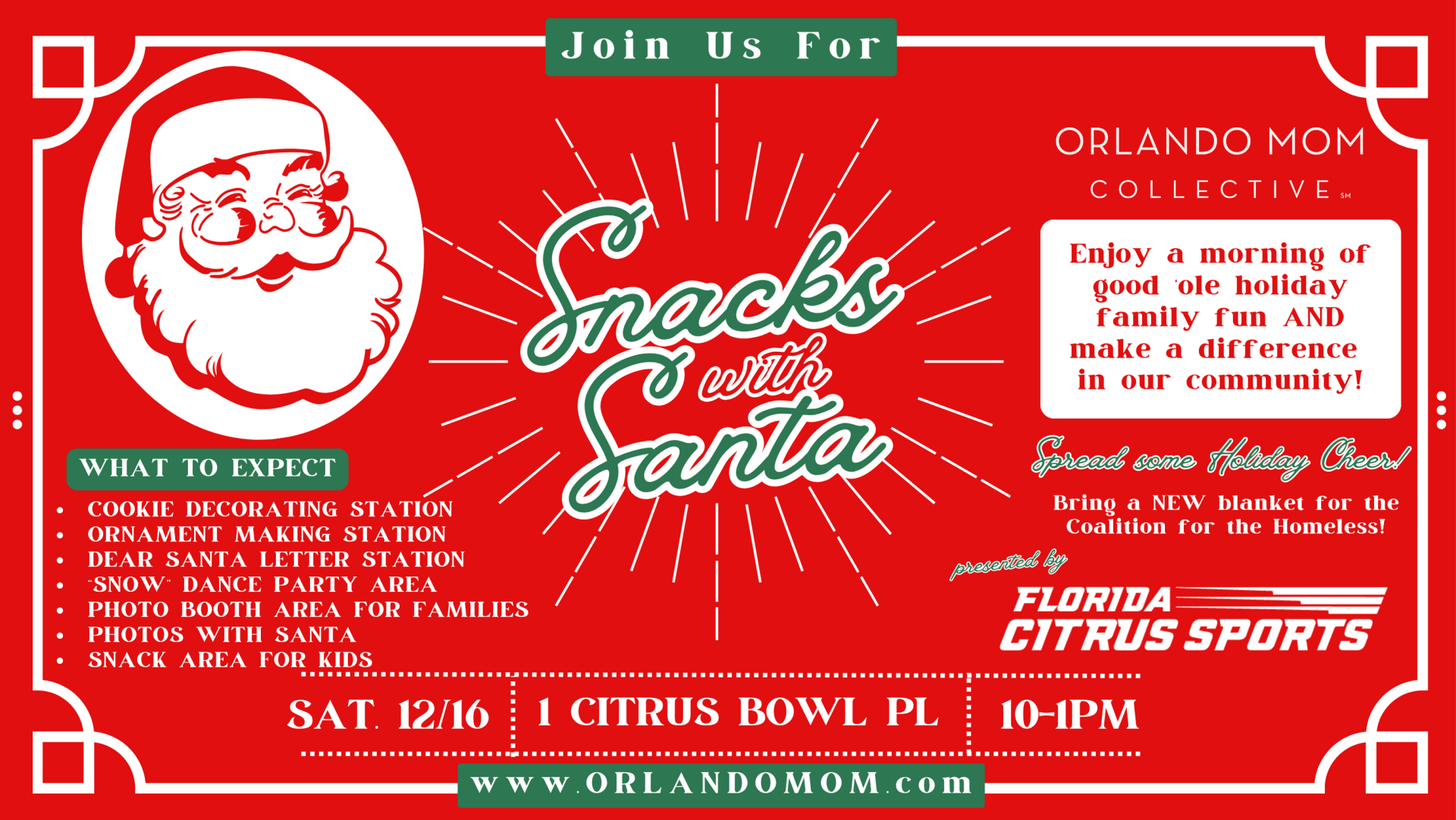 Orlando Mom presents Snacks with Santa!